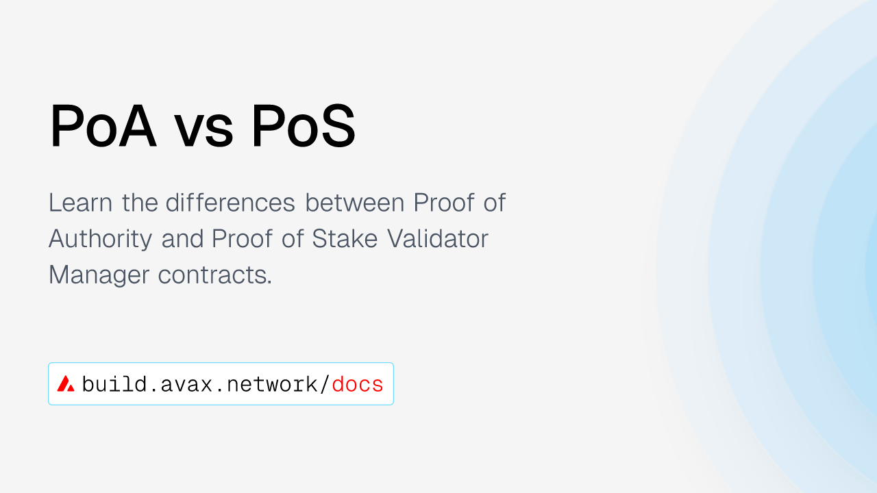 PoA vs PoS | Avalanche Builder Hub